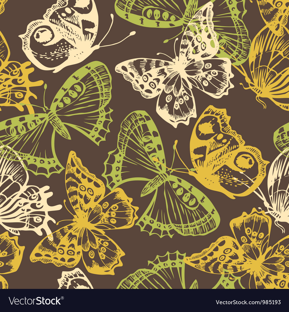 Butterfly seamless pattern Royalty Free Vector Image