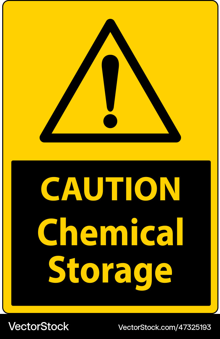 Caution chemical storage symbol sign on white Vector Image