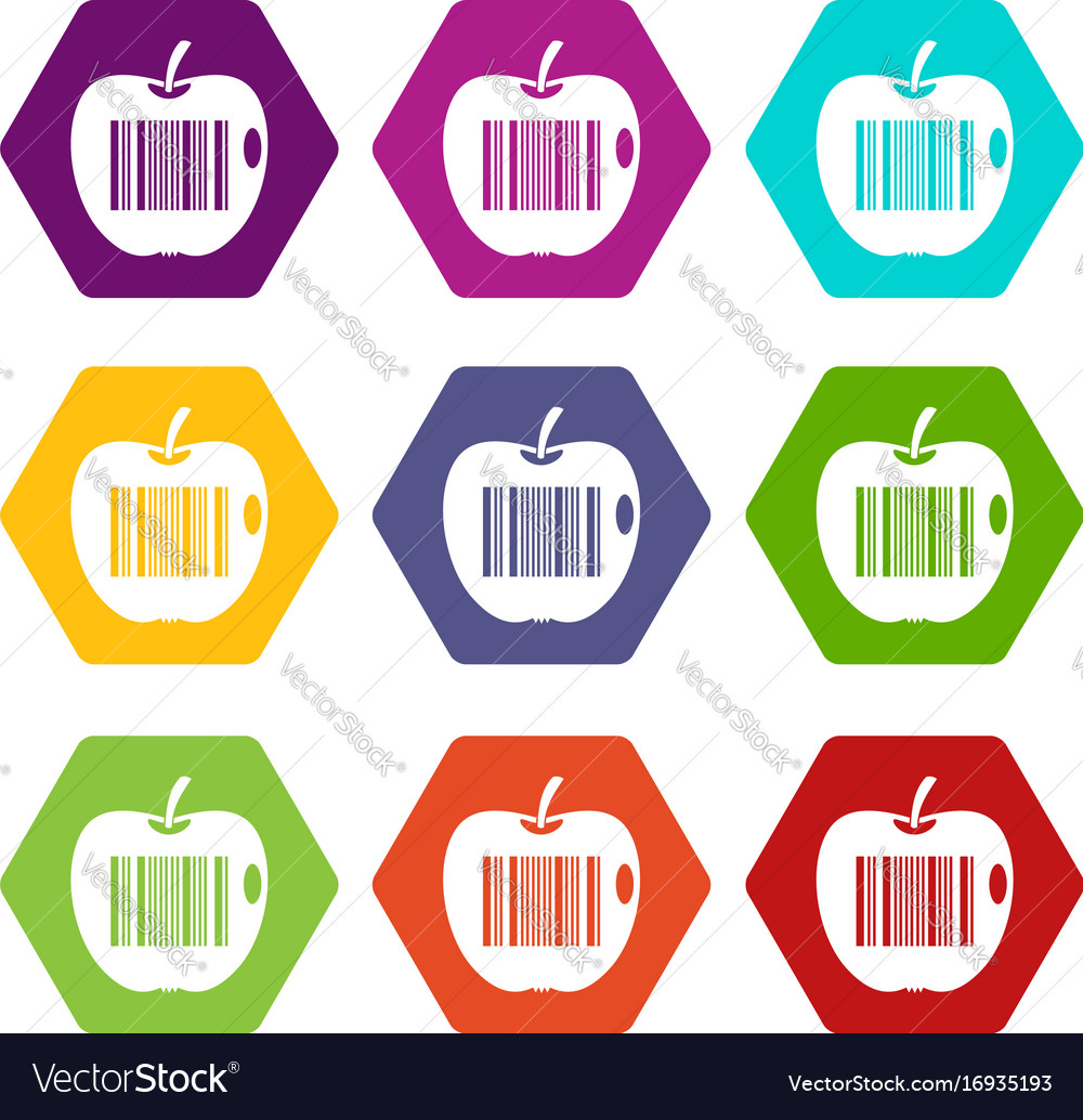 Code to represent product identification icon set Vector Image