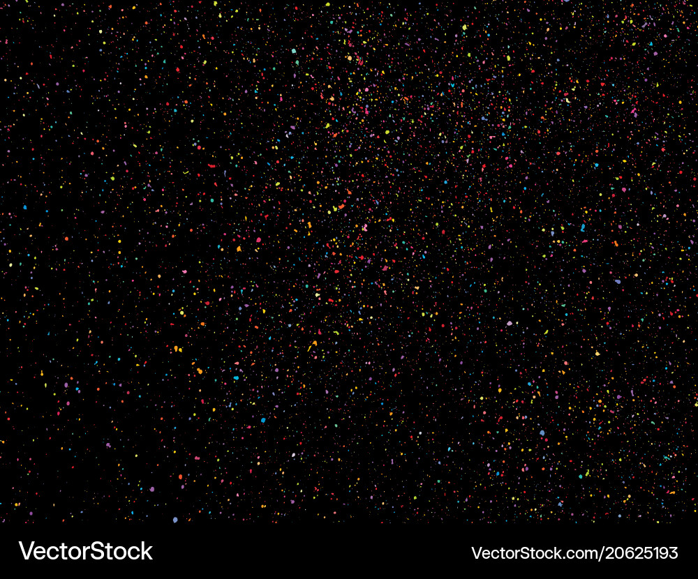 Colorful round confetti isolated on black Vector Image