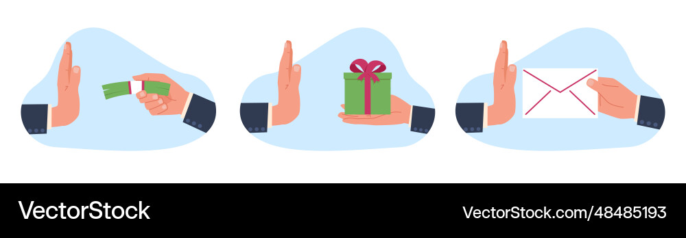 Concept of corruption and venality hand Royalty Free Vector