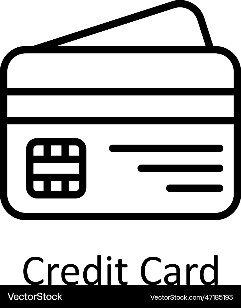 Credit card outline icon design Royalty Free Vector Image