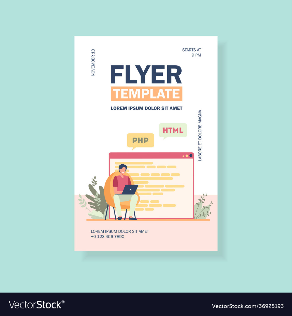 Developer writing code for website Royalty Free Vector Image