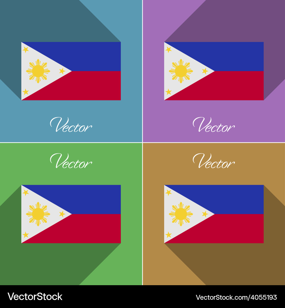 Flags philippiines set of colors flat design Vector Image