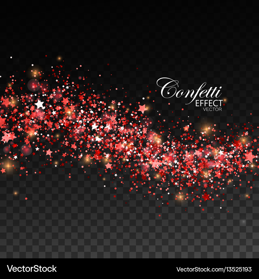 Glittering red stream of sparkles Royalty Free Vector Image