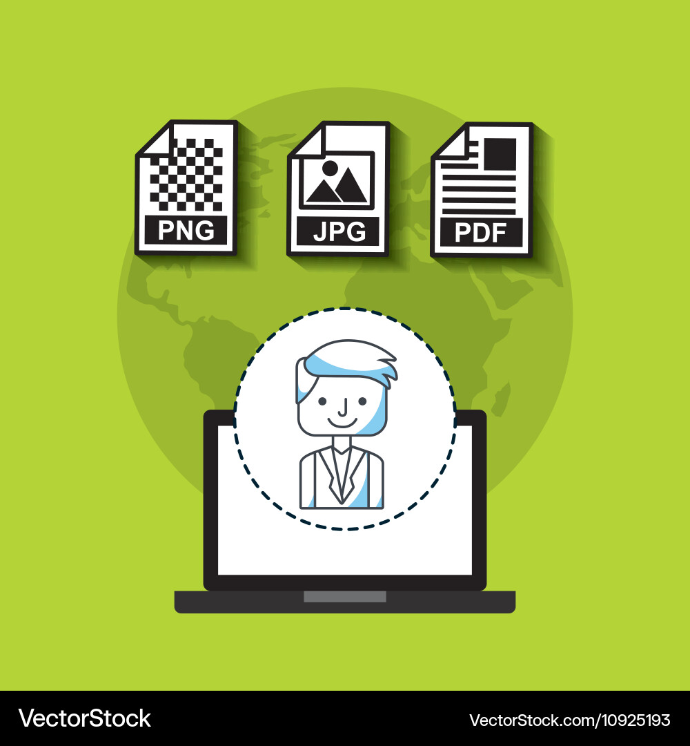 Management of electronic formats Royalty Free Vector Image