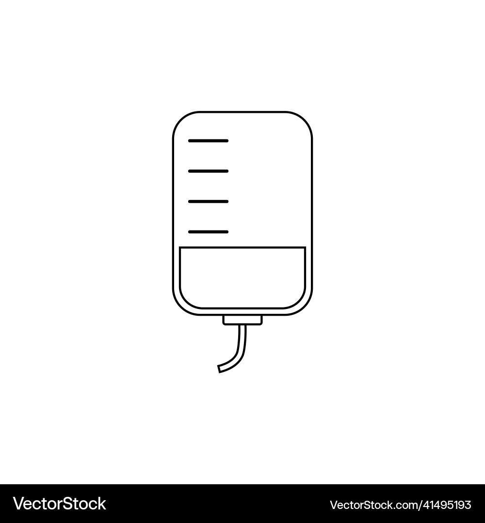 Medical drip line icon sign linear style Vector Image