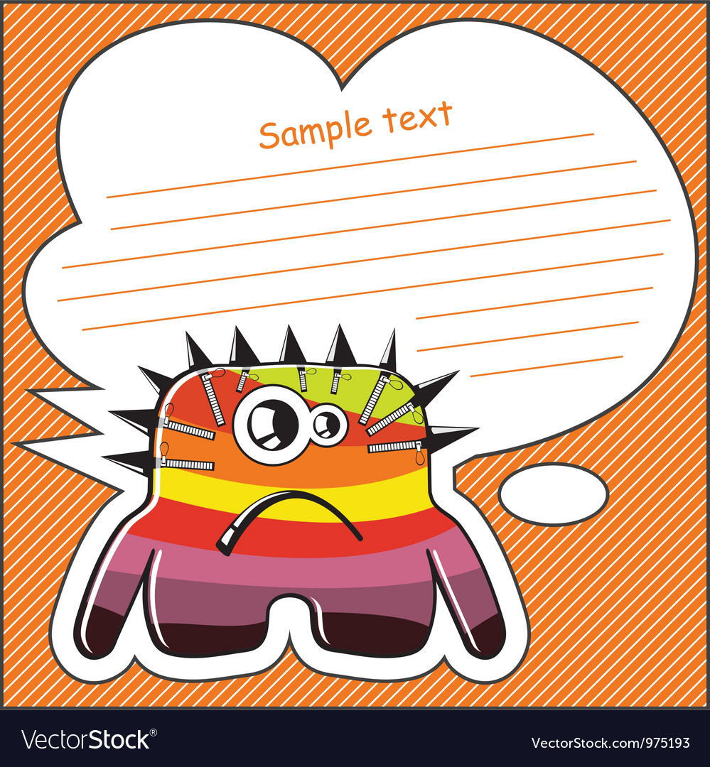 Monster with message cloud Royalty Free Vector Image