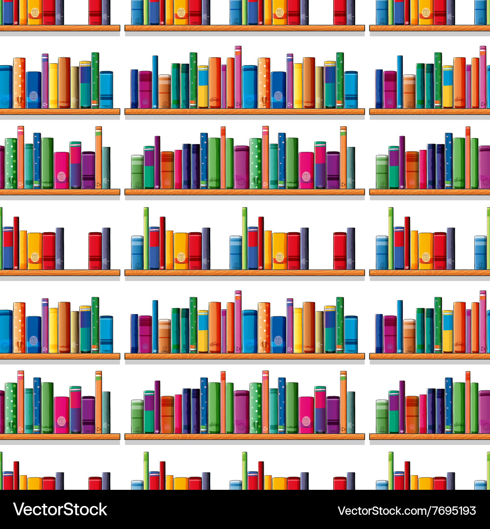 Seamless books on the shelf Royalty Free Vector Image