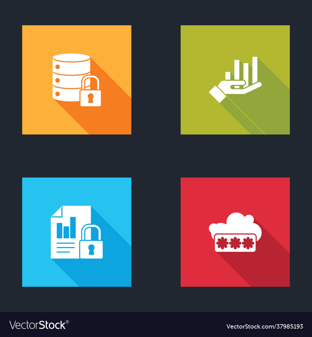 Set server security with lock pie chart Royalty Free Vector