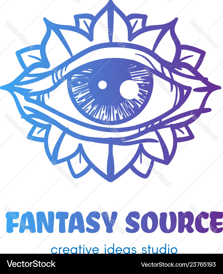 Stylized eye with flower petals logo design Vector Image