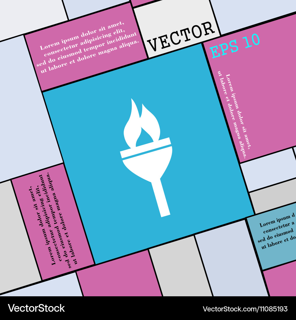 Torch icon sign modern flat style for your design Vector Image