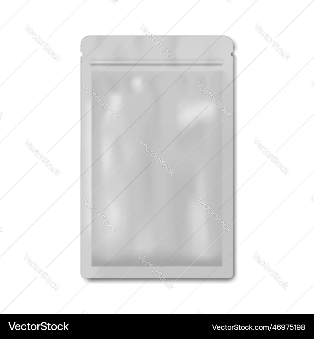 Blank sachet packet with tear notches mock-up Vector Image