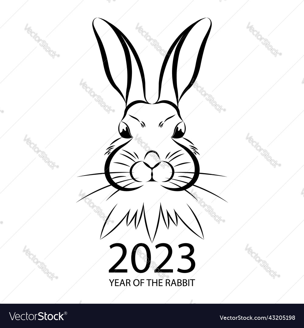 Rgb 2023 year of the rabbit Royalty Free Vector Image