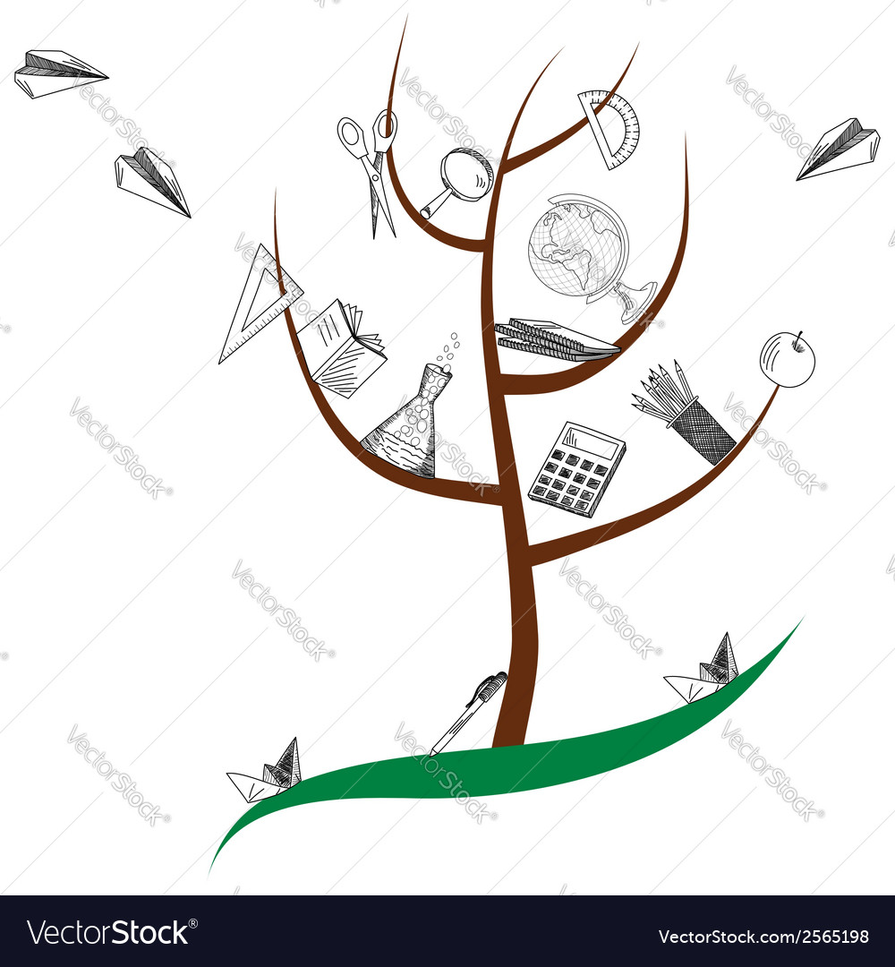 School tree Royalty Free Vector Image - VectorStock