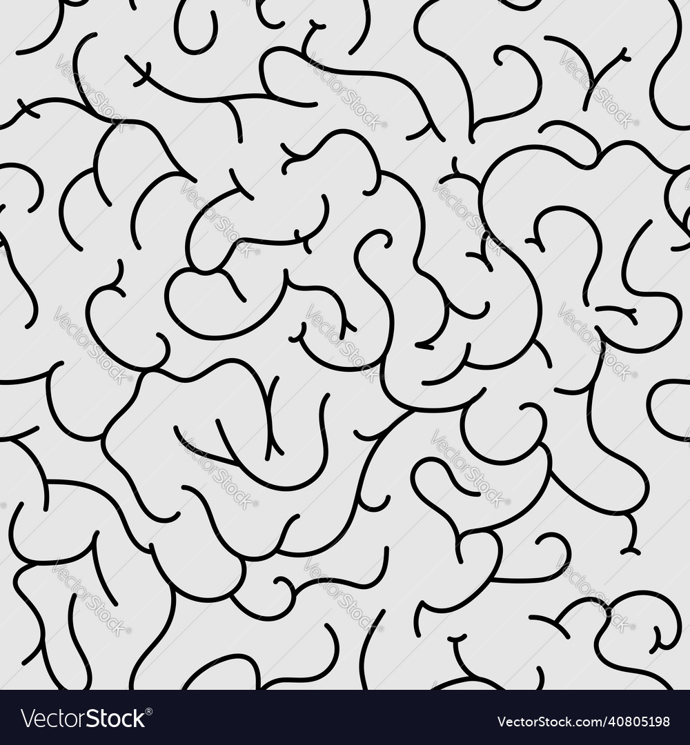 Seamless brain pattern Royalty Free Vector Image