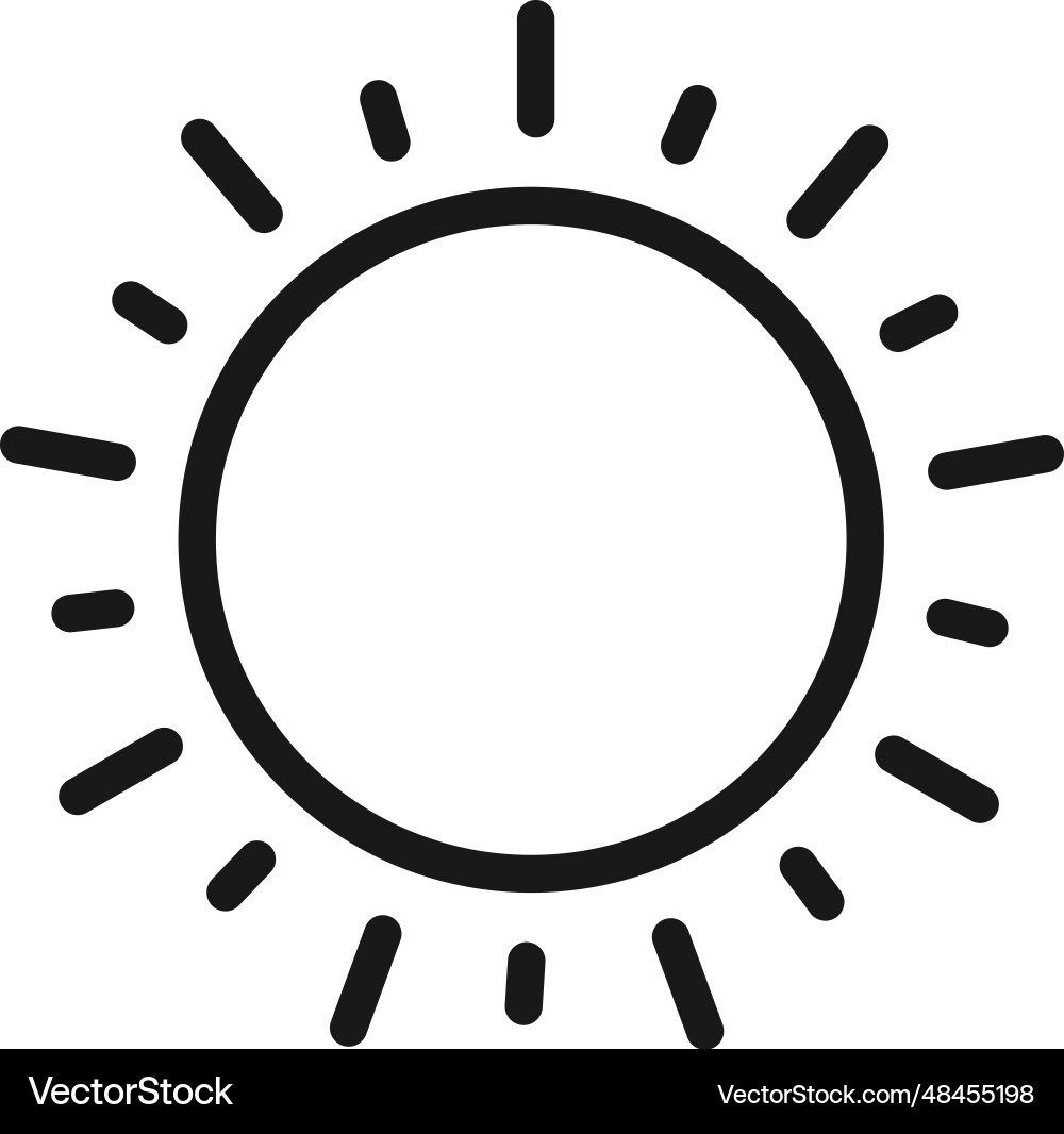 Sunshine icon hot summer sun linear symbol Vector Image