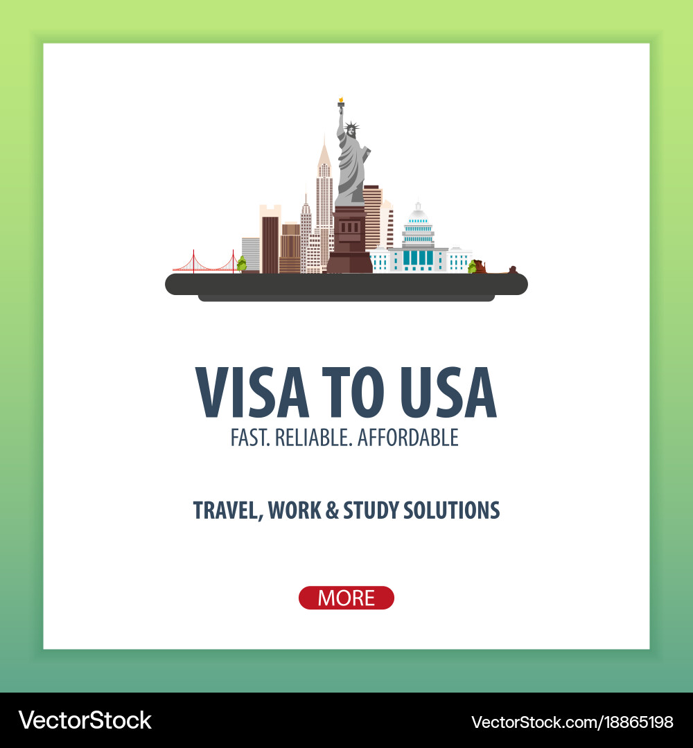 Visa to usa travel document Royalty Free Vector Image