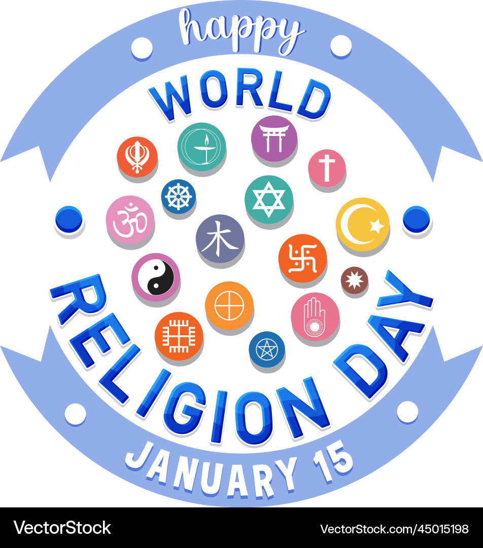 World religion day banner design Royalty Free Vector Image