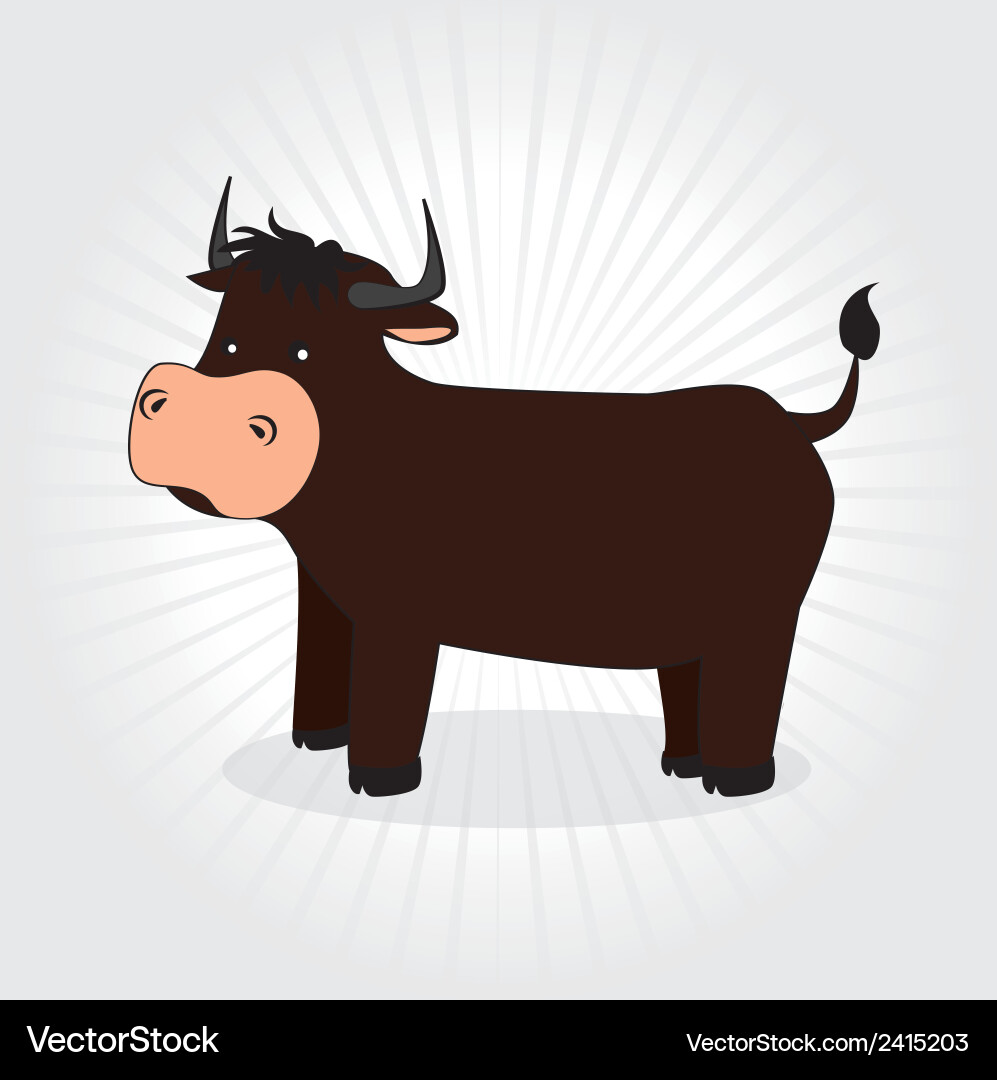 Bull cartoon isolated over white background Vector Image
