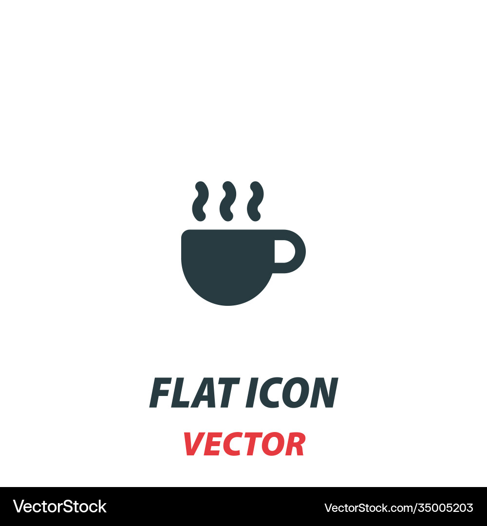 Coffee cup icon in a flat style pictograph Vector Image