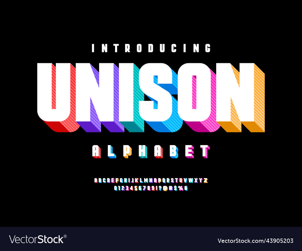 Colorful font Royalty Free Vector Image - VectorStock