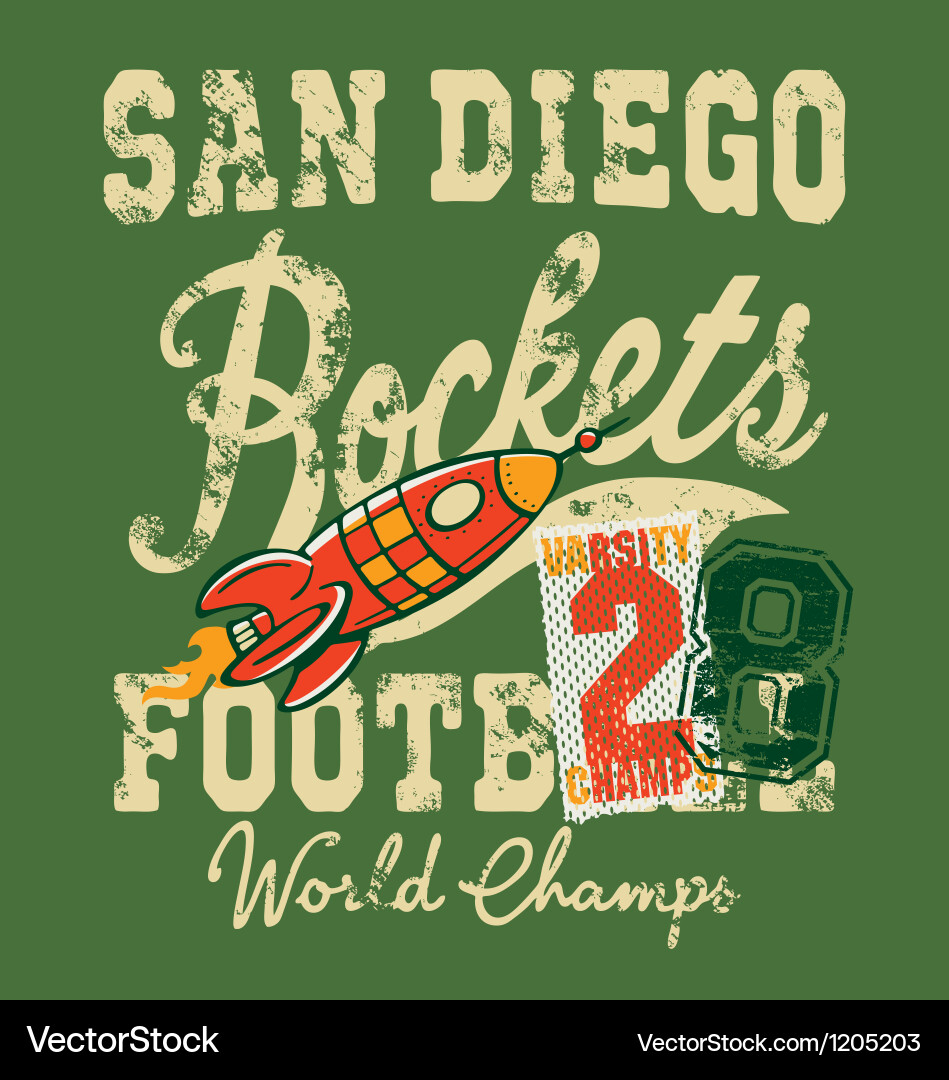 Cute rockets football team Royalty Free Vector Image