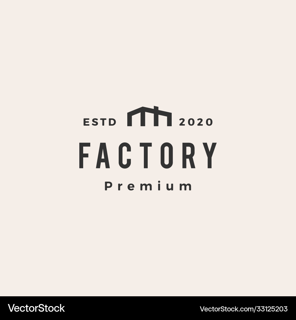 Factory hipster vintage logo icon Royalty Free Vector Image