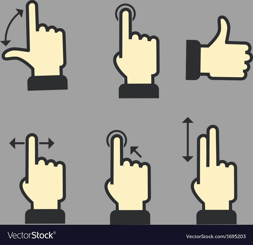 Guide with basic gestures Royalty Free Vector Image