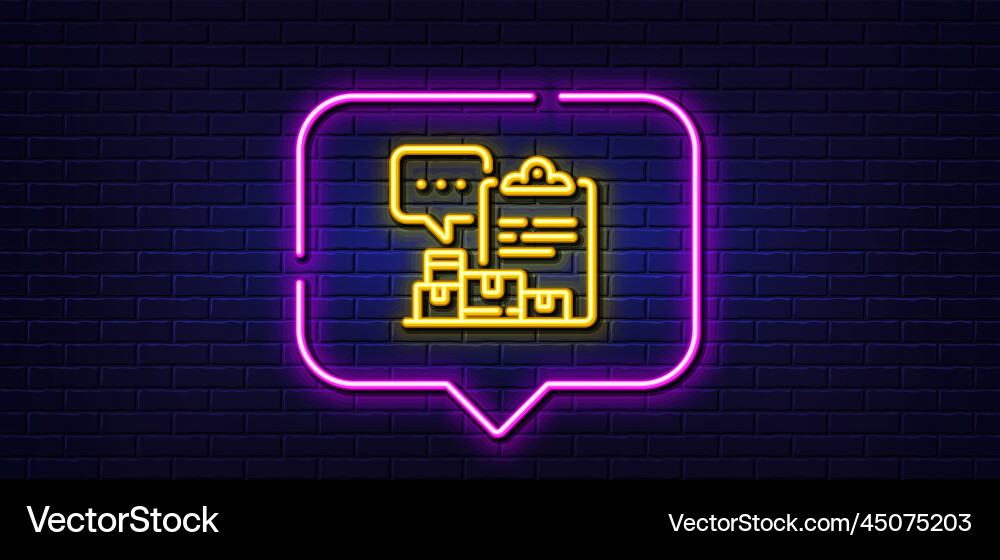 Inventory report line icon warehouse pallet sign Vector Image