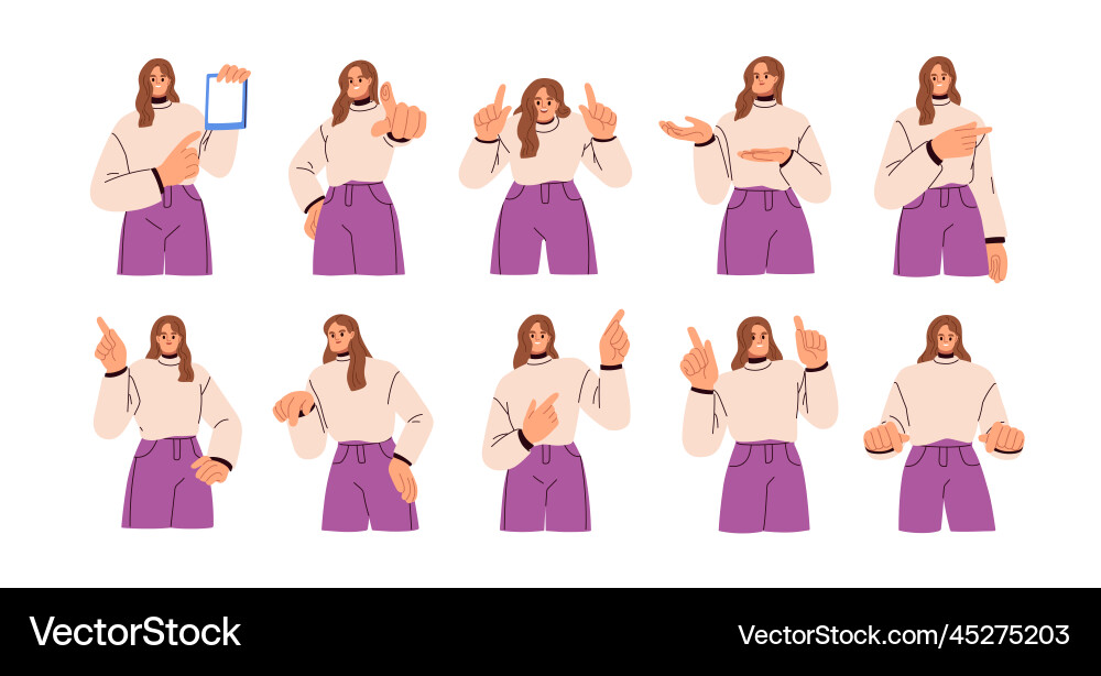 Person pointing with index finger indicating Vector Image