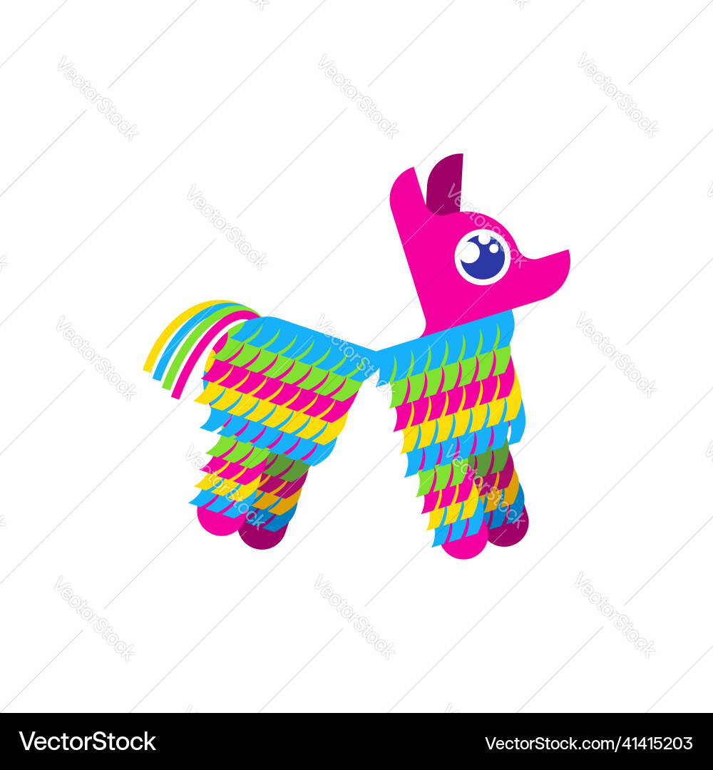 Pinata broken isolated traditional mexican donkey Vector Image