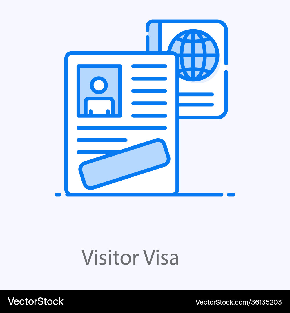 Visitor visa Royalty Free Vector Image - VectorStock