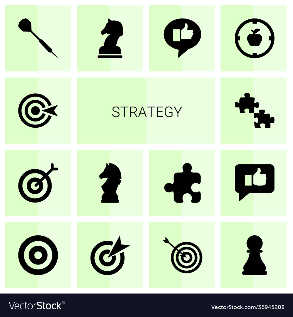 14 strategy icons Royalty Free Vector Image - VectorStock