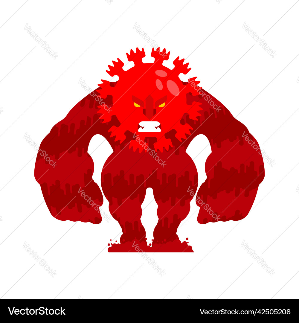Angry coronavirus monster virus molecule covid-19 Vector Image
