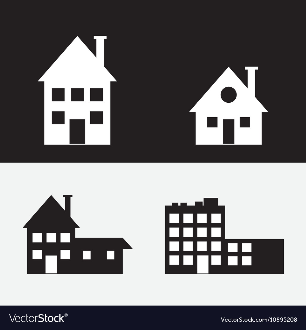 Assorted building type icons image Royalty Free Vector Image
