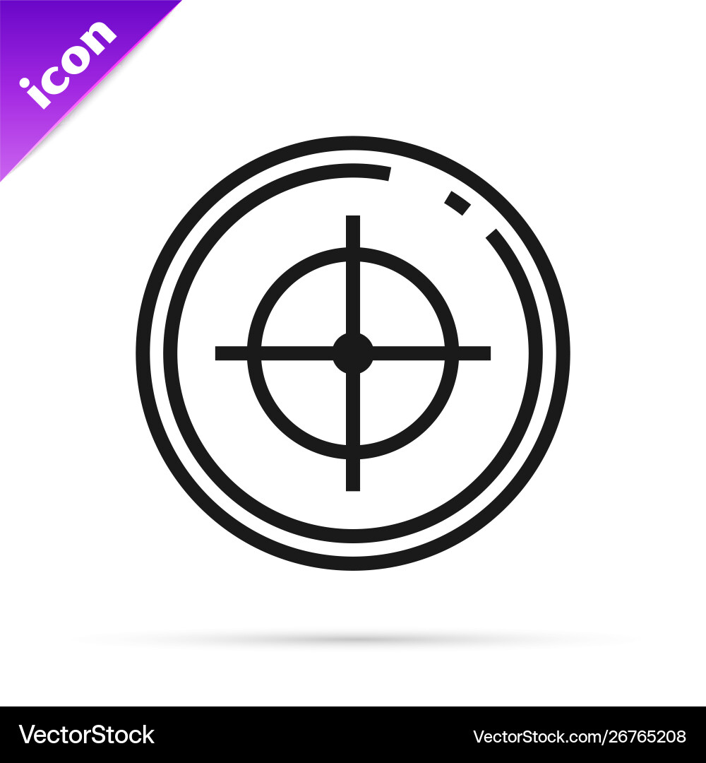 Black line target sport for shooting competition Vector Image