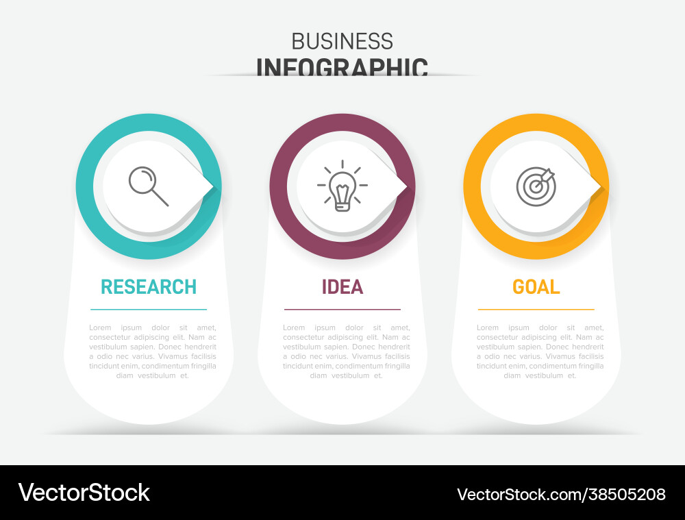 Concept arrow business model with 3 successive Vector Image