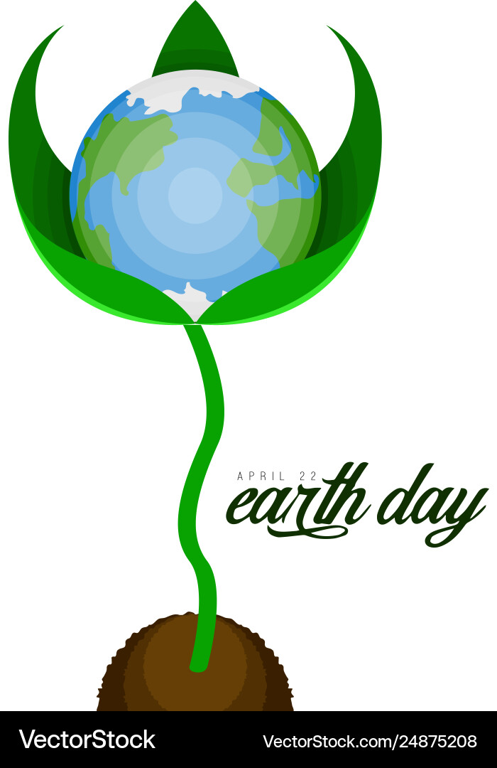 Earth on a blossom flower Royalty Free Vector Image
