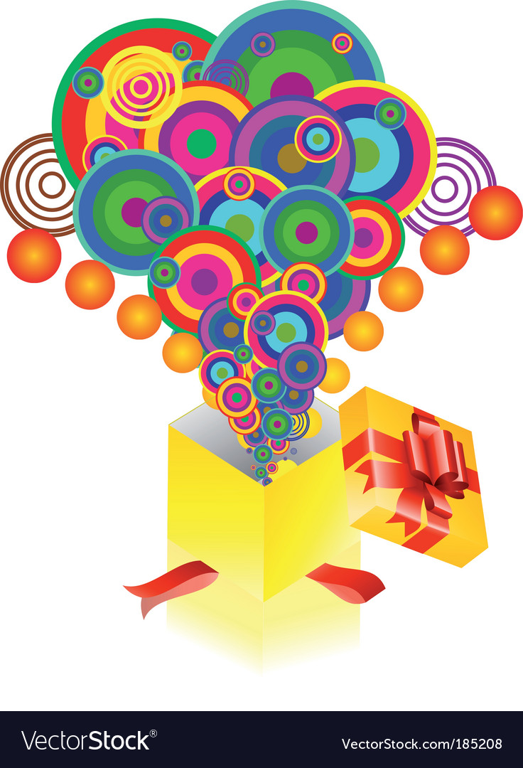 Fantasy explosion from a box Royalty Free Vector Image