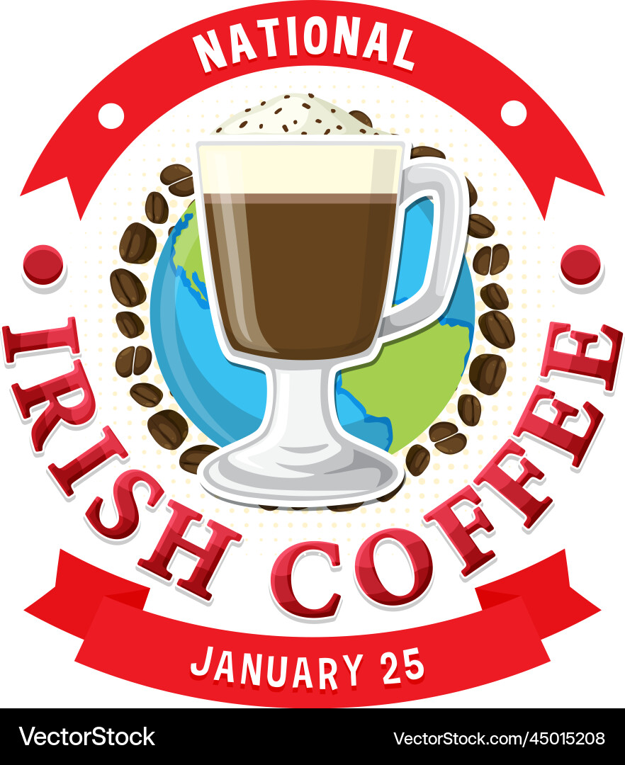 National irish coffee day banner design Royalty Free Vector