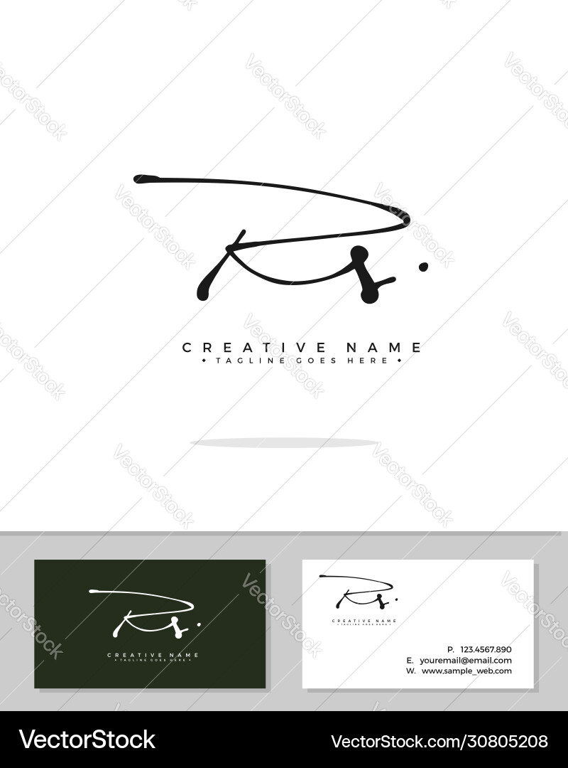 R s rs initial logo signature handwriting Vector Image