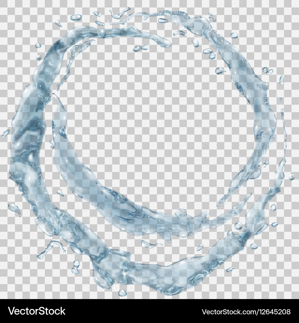 Set of transparent water splashes Royalty Free Vector Image