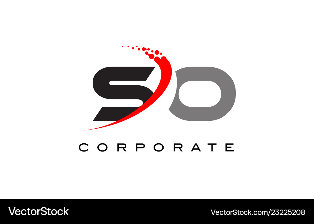 So modern letter logo design with swoosh Vector Image
