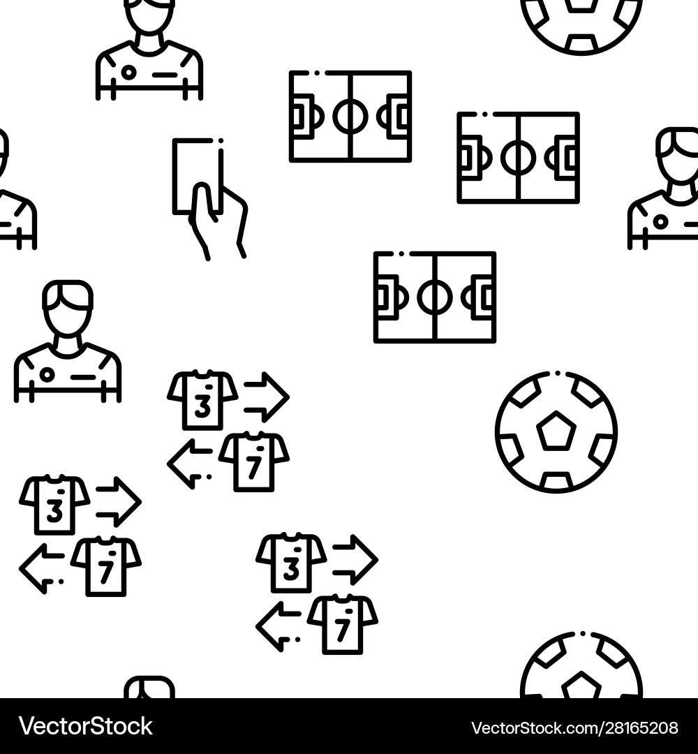 Soccer football game seamless pattern Royalty Free Vector