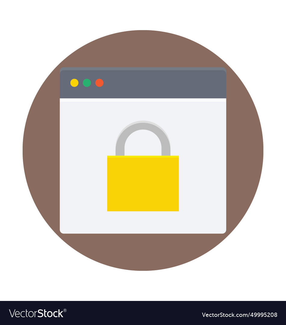 Web security flat icon Royalty Free Vector Image