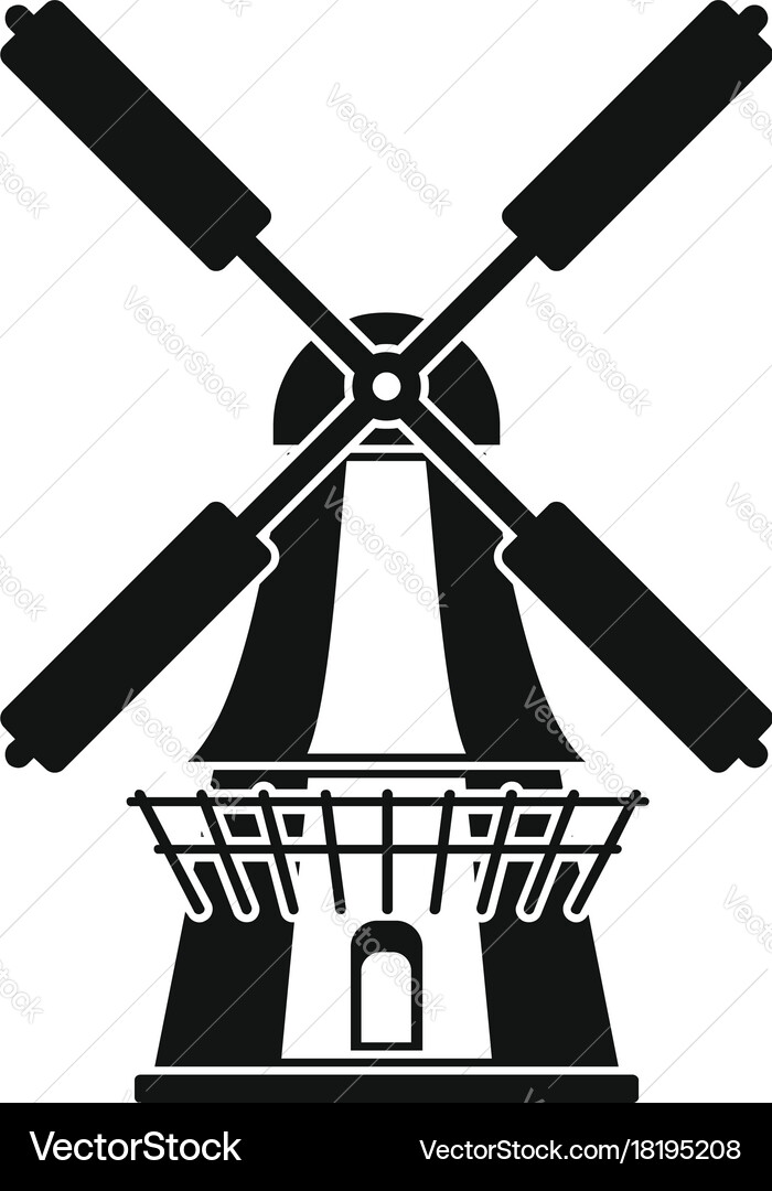 Windmill icon simple style Royalty Free Vector Image