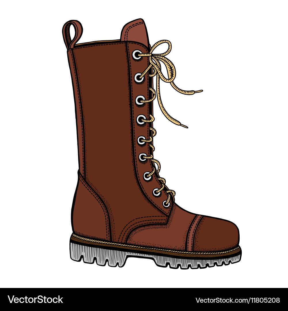 Woman s brown leather boots Royalty Free Vector Image