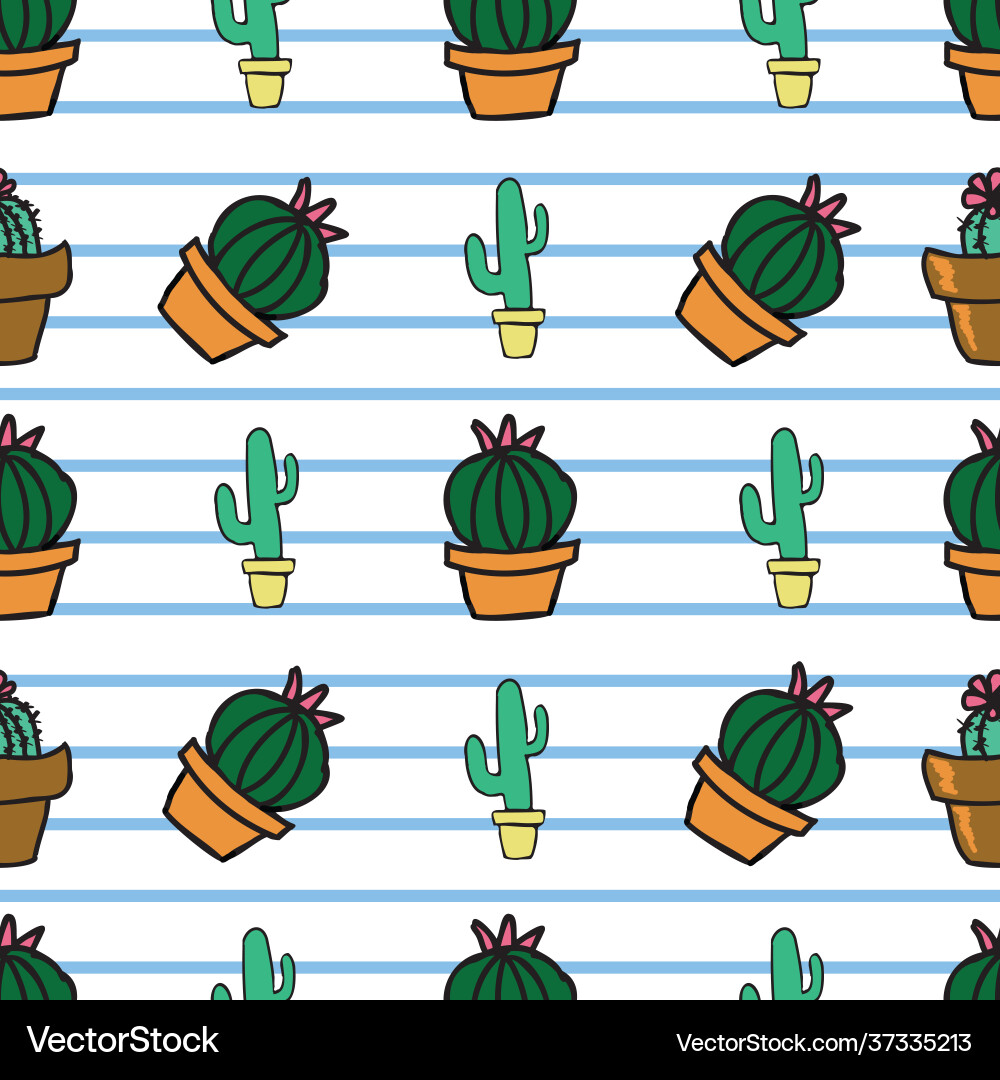 Background cactus plant in pot succulents Vector Image