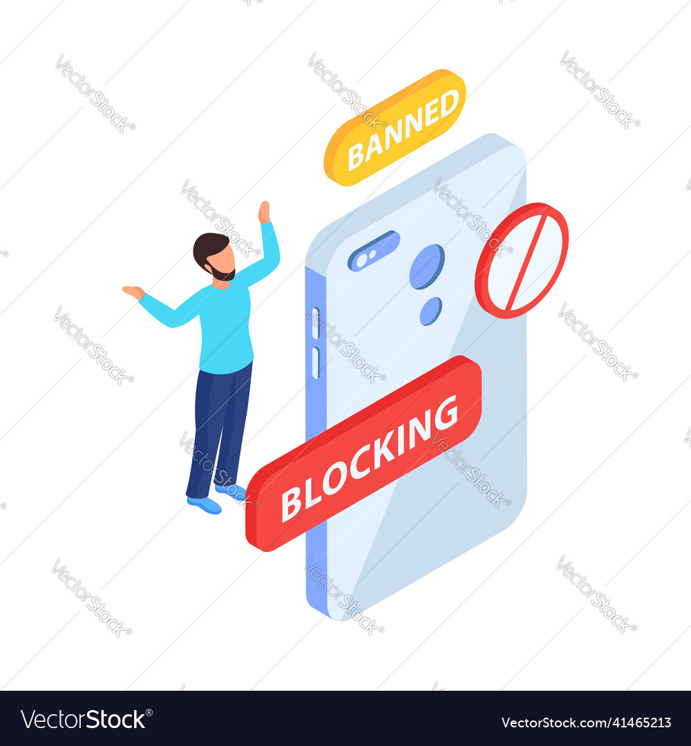 Blocking internet icon Royalty Free Vector Image